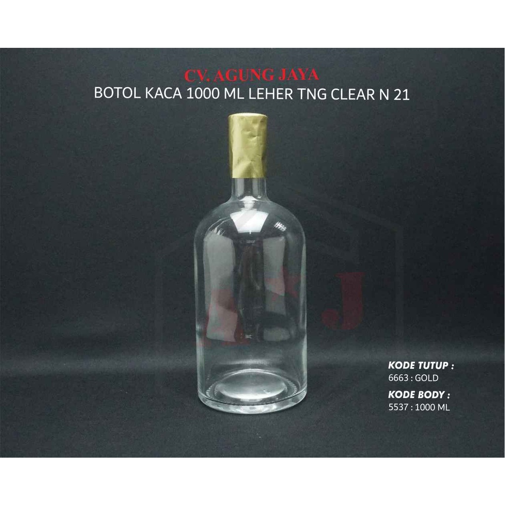 Jual Botol Kaca 1 Liter Leher Tinggi / Botol Minum / Botol Cuka / Madu ...
