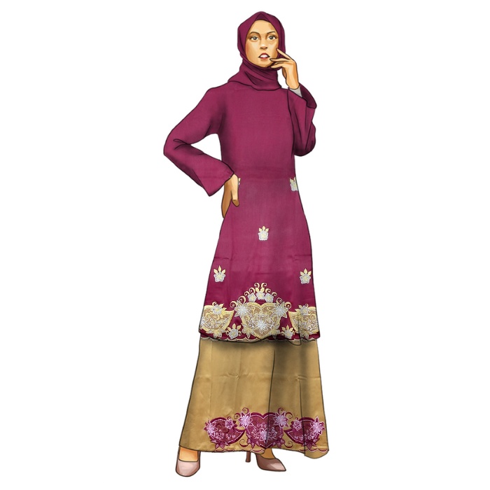 Jual Sircinta Bahan Baju Kurung KPLS 017-K | Motif Eva Luna Kombinasi ...