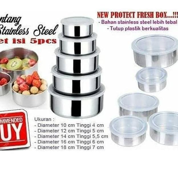 Jual Diskon GF90P Fresh Box Rantang Panci 5 Susun Stainless 5 In 1 ...