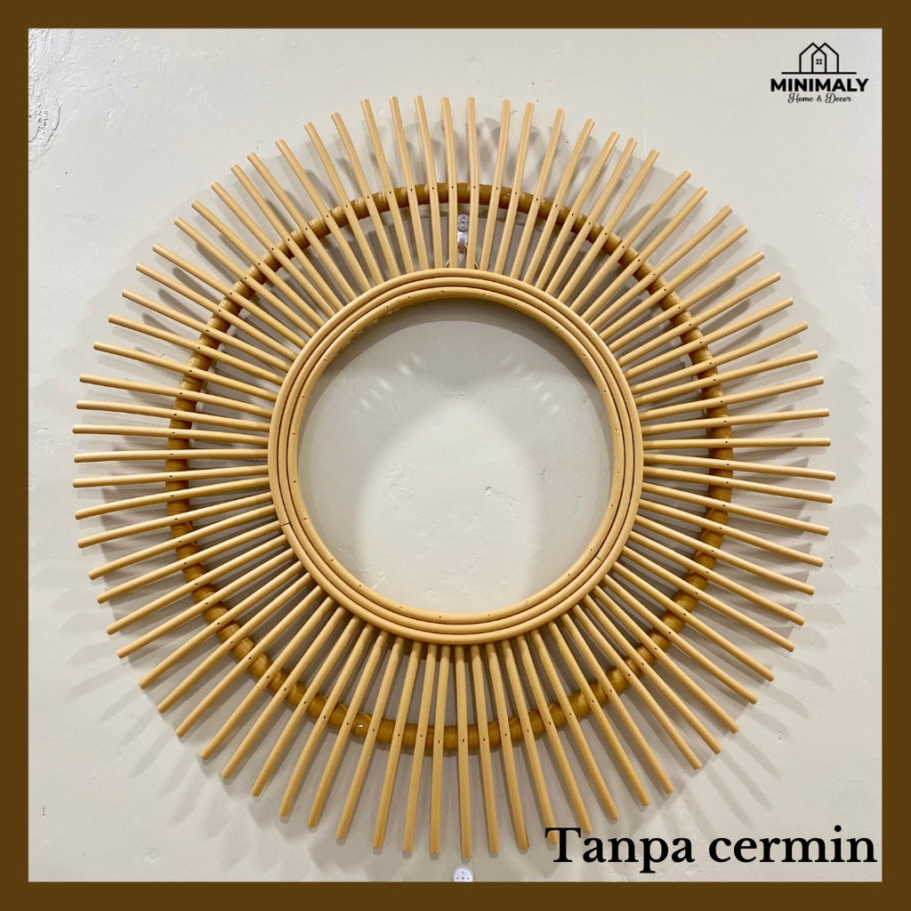 Jual MINIMALY Cermin Aesthetic Rotan Cermin Rotan Kaca Dinding Hiasan ...