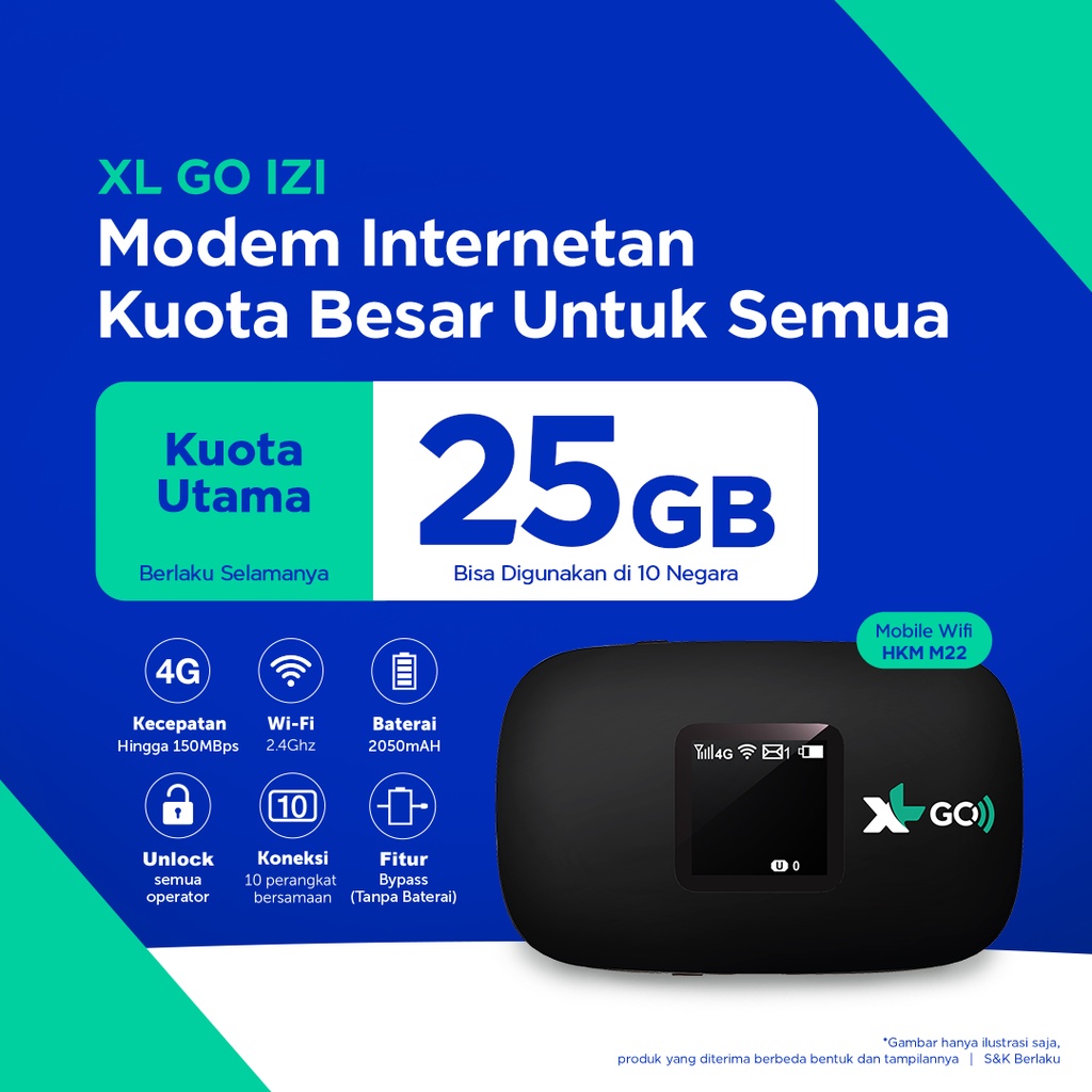 Jual XL GO IZI - HKM M22 (25 GB) | Shopee Indonesia
