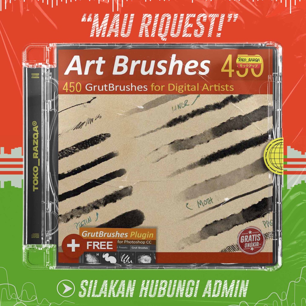 Jual GrutBrushes Art Brushes Complete - 450 Photoshop Brushes For ...