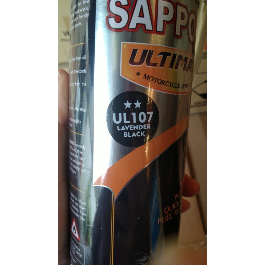 Jual cat spray pilok pilox cat semprot sapporo ultimate saporo UL107 lavender black hitam ...