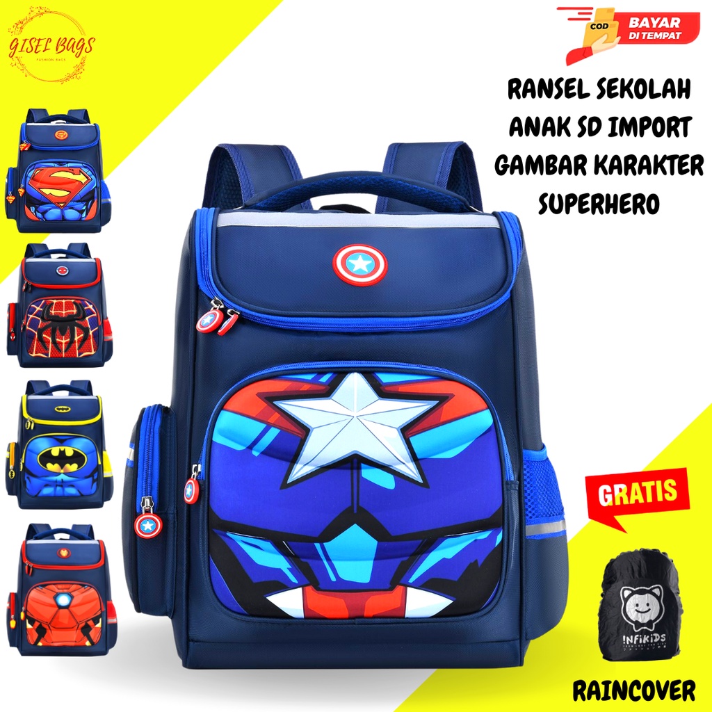 Jual GSB TERMURAH Tas Ransel Anak Sekolah SD Laki Laki Timbul Ukuran Besar dan Luas IMPORT ...