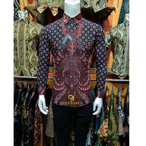 Jual batik pria slimfit kemejan batik sri lumbung by queen jaya (KODE ...