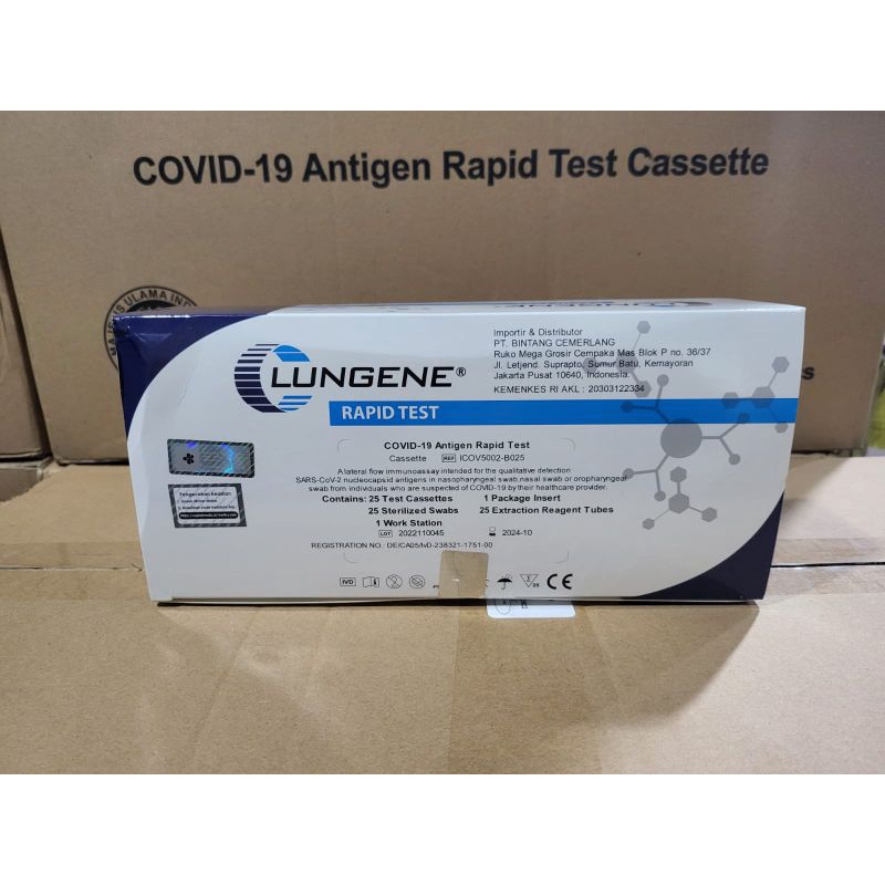Jual Lungene Swab Antigen isi 25 pcs izin Kemenkes AKL original impor ...