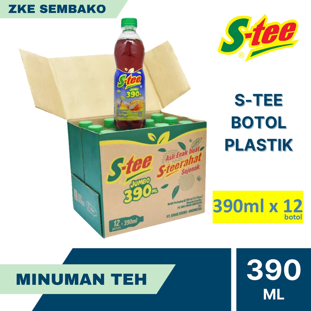 Jual S-tee Jumbo Botol Plastik 390 ml Isi 12 pcs / 1 Dus | Shopee Indonesia