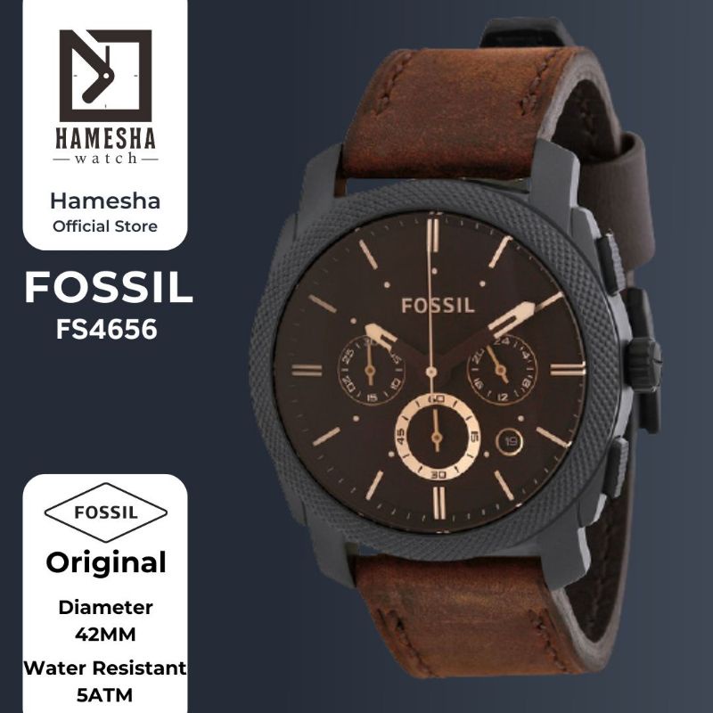 Jual Jam tangan pria Fossil leather chronograph Original FS4656 ...