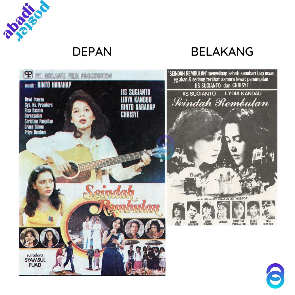 Jual poster film lawas seindah rembulan - poster chrisye - poster iis ...
