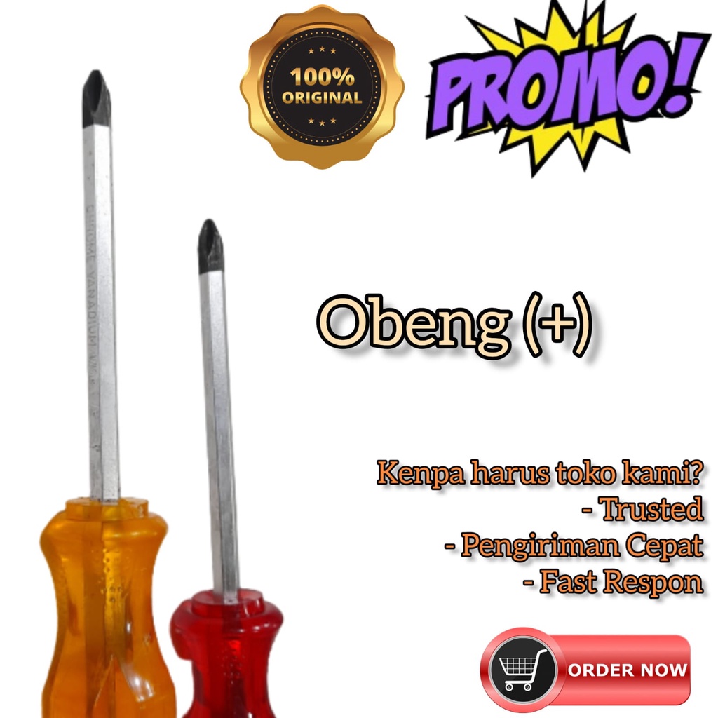 Jual Obeng Ketok Jenis plus (+) minus (-) Ukuran 8 Inch Panjang 20 cm ...