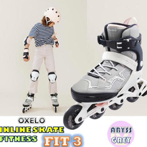 Jual Sepatu Roda Anak OXELO FIT 3 Fitness Inline Skates Junior - Abyss ...