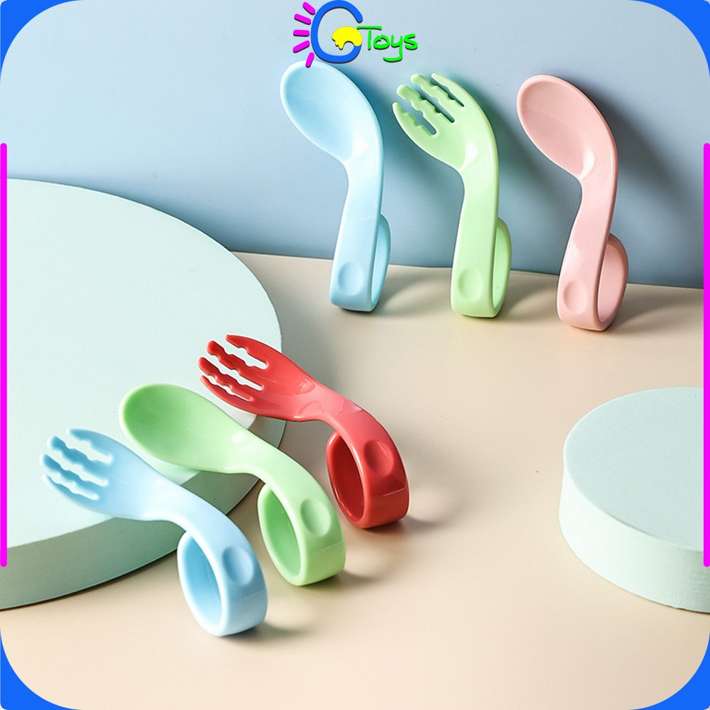 Jual CR-C705 Peralatan Makan Bayi Set Sendok Garpu Anak Belajar Makan ...