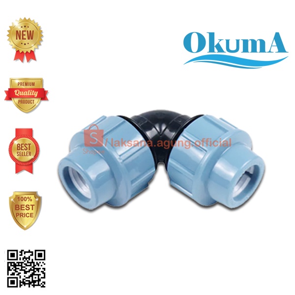 Jual Okuma - Elbow hdpe compression 32mm | Fitting Hdpe knee compression 1" inch | Shopee Indonesia