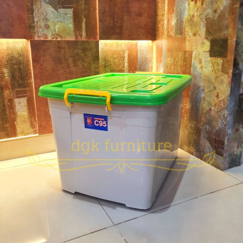 Jual Kontainer Container Box Tutup Bertutup Plastik 95 Liter 95 Litre ...