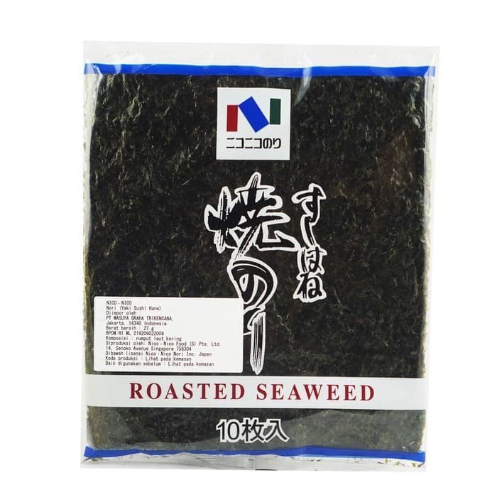 Jual Sushi Nori / Nori / Rumput Laut 10 sheets - Full Size NICO-NICO | Shopee Indonesia