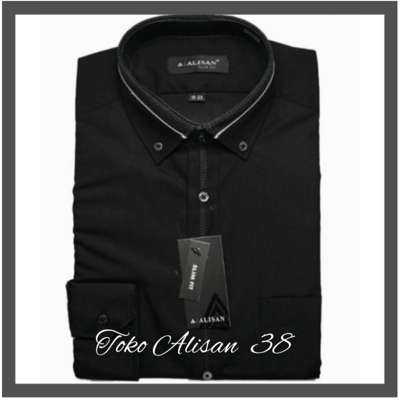 Jual Alisan Slim Fit List Kombinasi Warna Hitam Lengan Panjang | Shopee ...