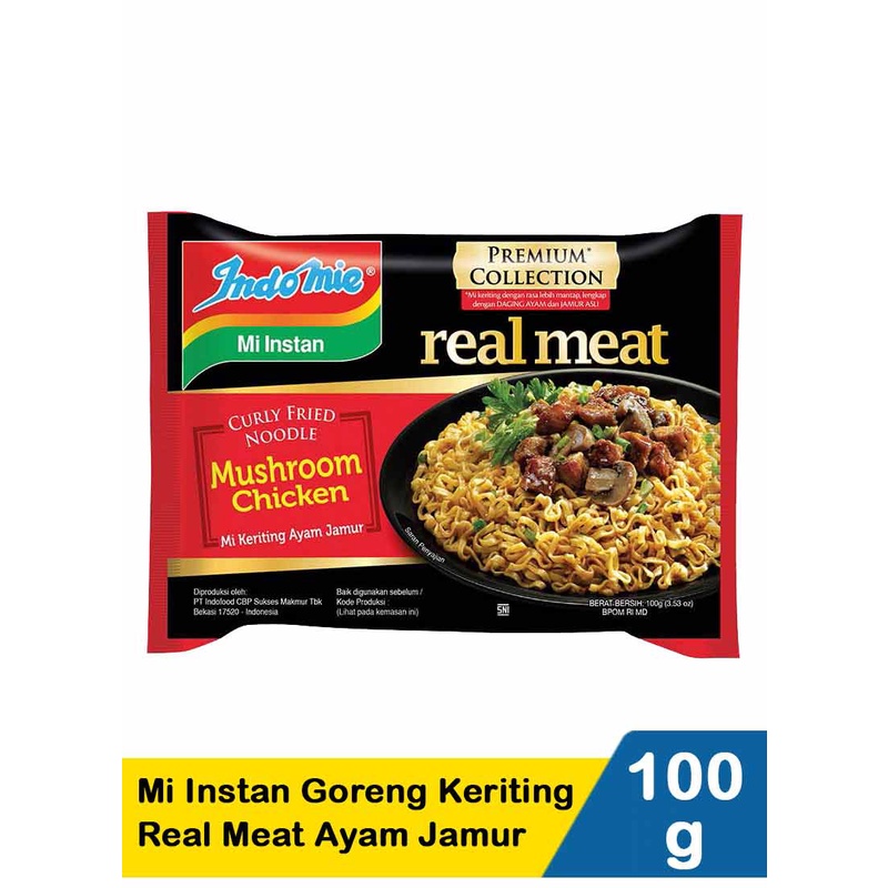 Jual Indomie Mi Instan Goreng Keriting Real Meat Ayam Jamur 100G ...