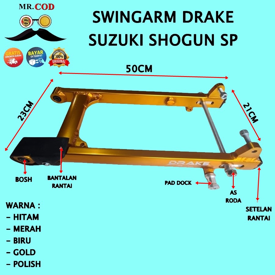 Jual SWINGARM SHOGUN SP SWING ARM SHOGUN SP DOUBLE DISC DRAKE PNP ...