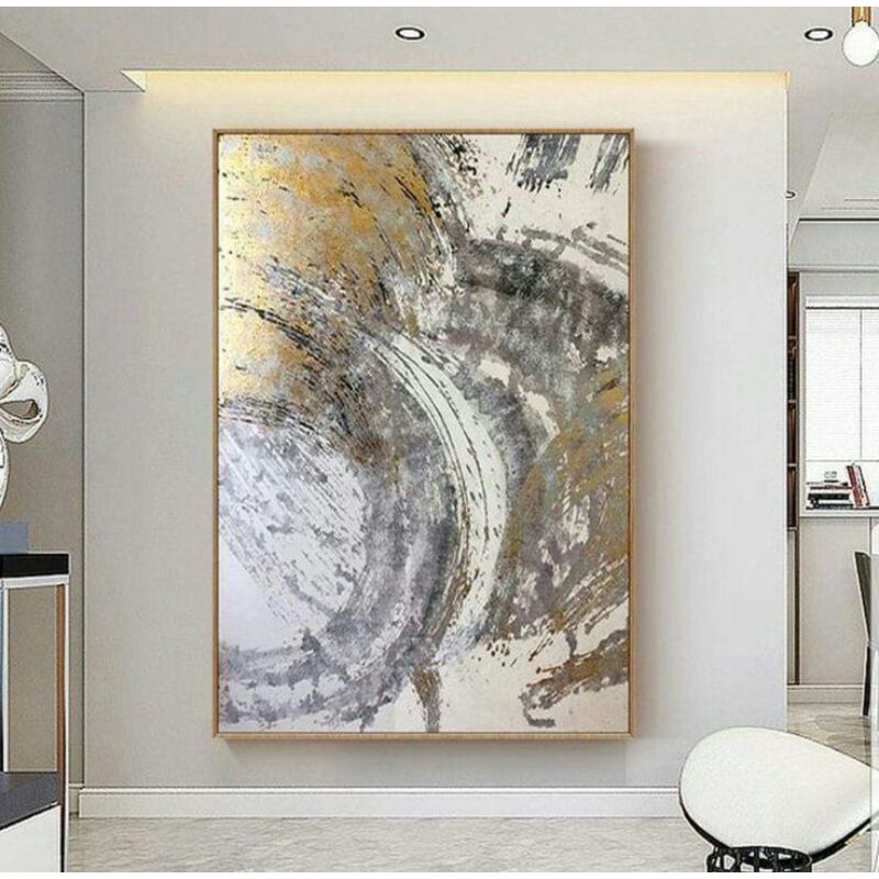 Jual Lukisan Abstrak dinding ruang tamu 60 x 90 cm plus frame | Shopee ...