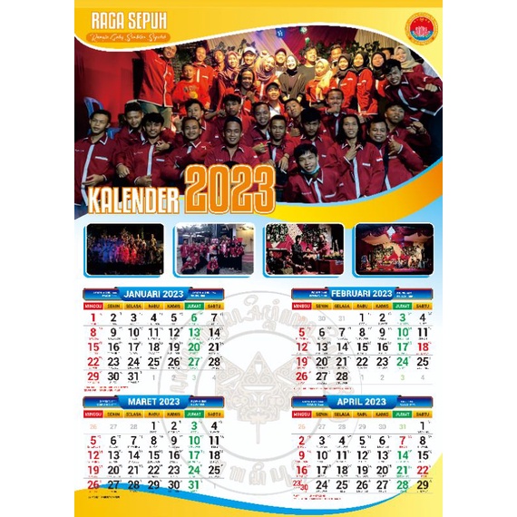 Jual Cetak Kalender A3+ ( 3 LEMBAR ) free desain custom | Shopee Indonesia
