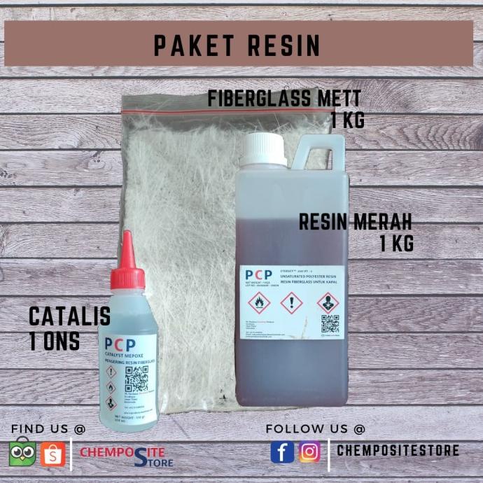 Jual PAKET RESIN / PAKET HEMAT Resin fiberglass (RESIN1KG,CAT 1ONS,MET ...