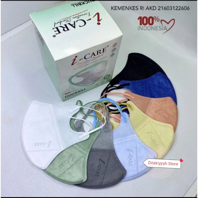 Jual Masker Duckbill Dewasa iCare 4ply premium Quality isi 50pcs (NO BOX) | Shopee Indonesia