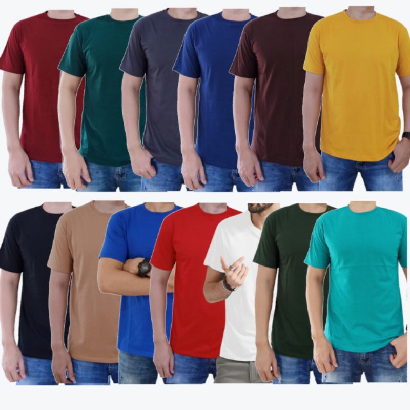 Jual Kaos Polos Pria Cotton Combed 24s Lengan Pendek Tebal Pria Wanita