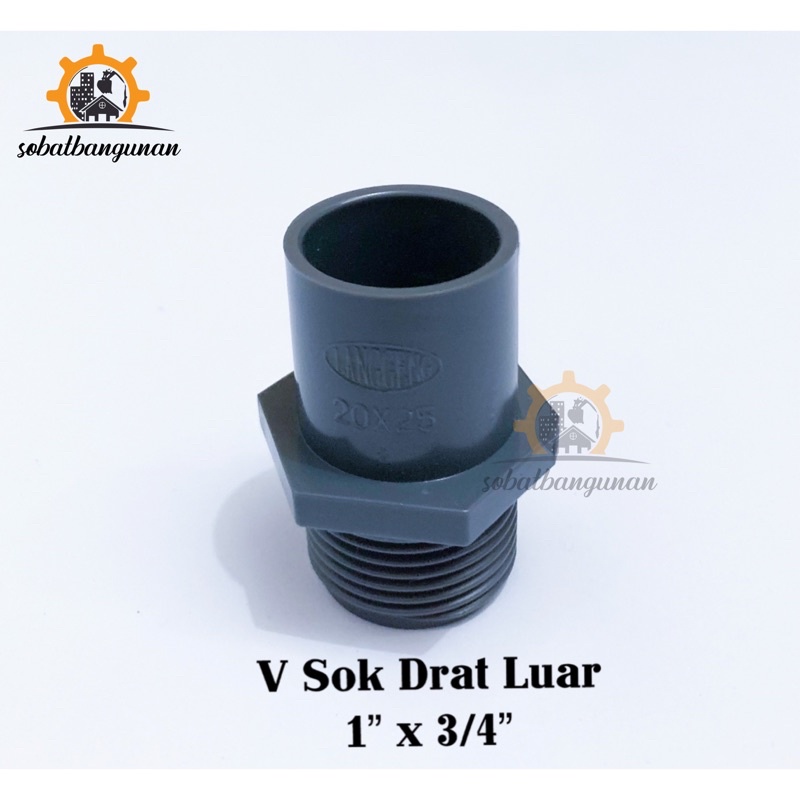 Jual Valve Socket 1” x 3/4” JAYA Tebal / V Sok Drat Luar 1” x 3/4 ...