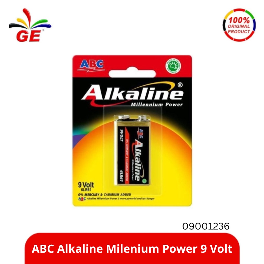 Jual ABC - Alkaline Milenium Power 9 Volt 09001236 | Shopee Indonesia