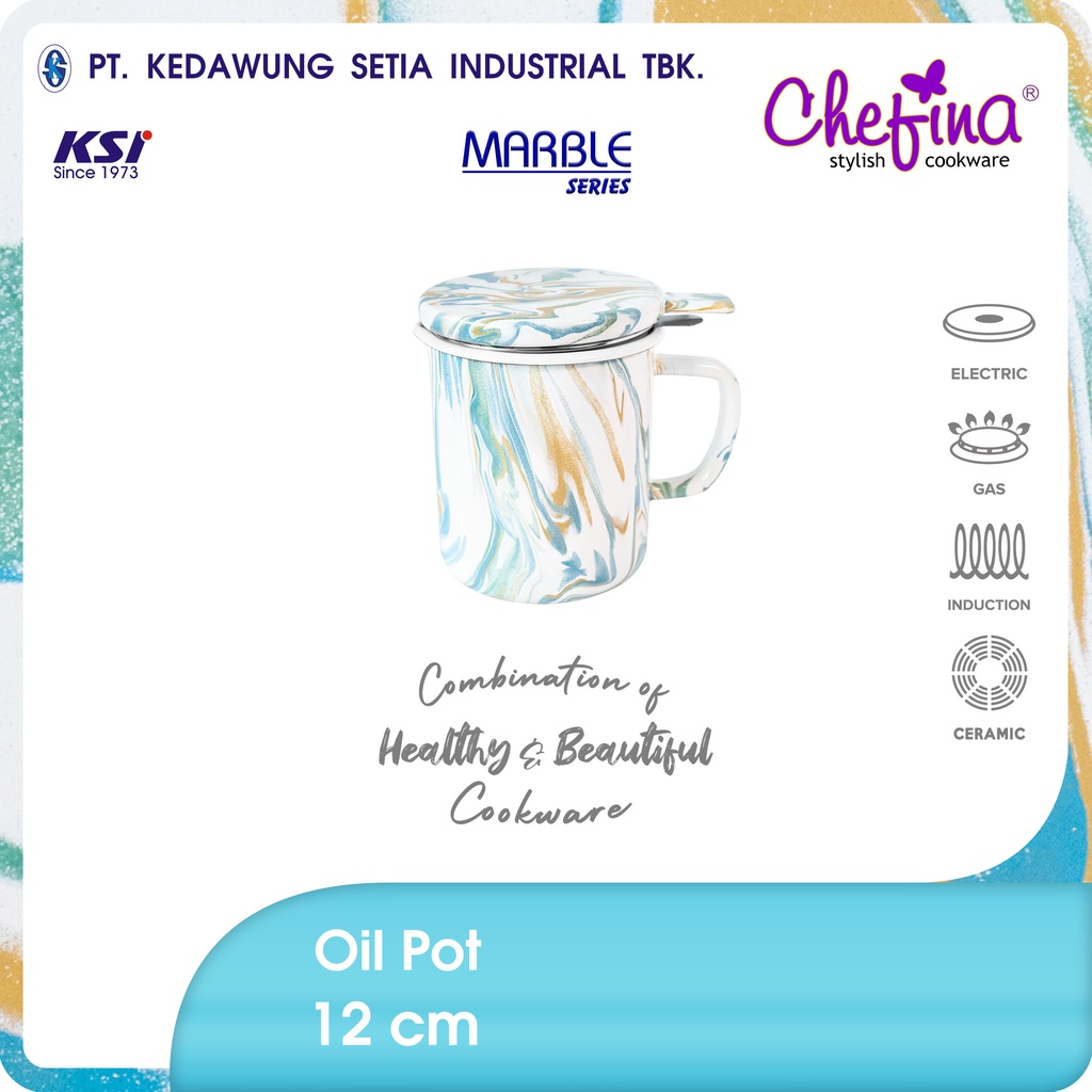 Jual Chefina Oil Pot 12 cm Marble Panci Enamel | Shopee Indonesia