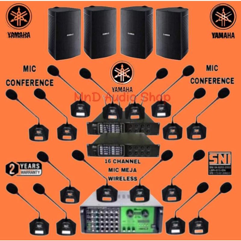 Jual paket sound system mic conference wireless podium 16 mic meja ...