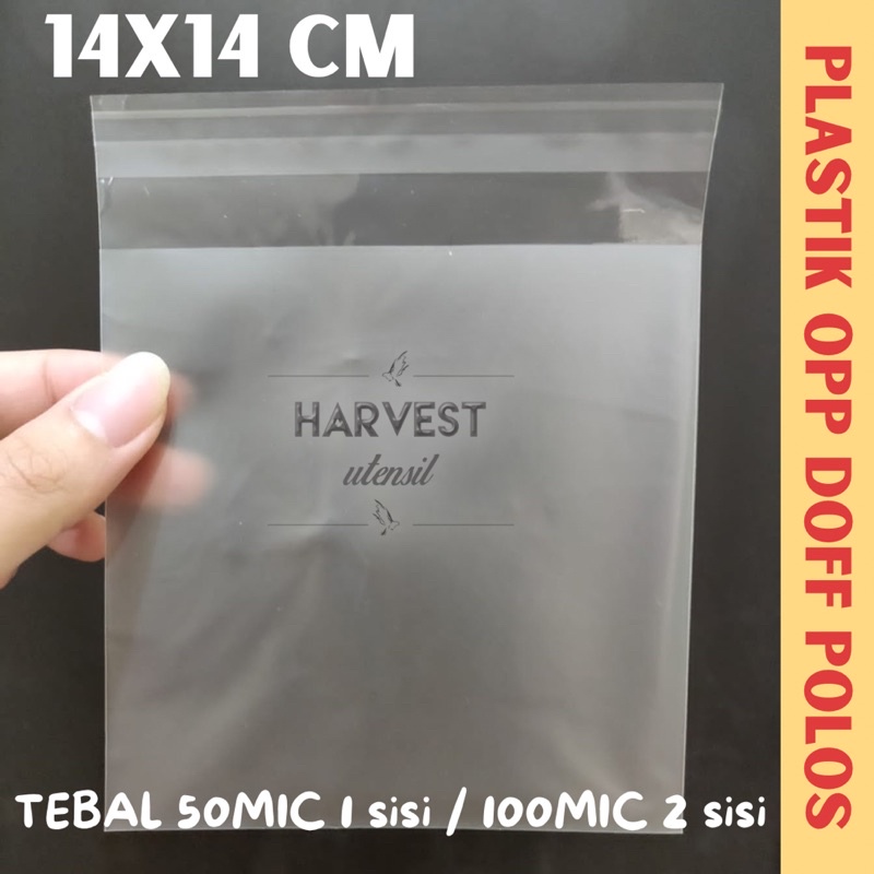 Jual (PREMIUM) Plastik OPP Lem 14x14 Doff Frosted Buram Matte Biscuit ...