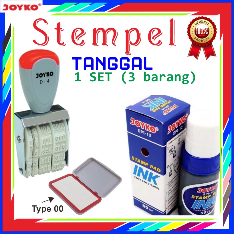 Jual STEMPEL TANGGAL JOYKO D-4|BAK TINTA | KANTOR TOKO FAKTUR BON KWITANSI | Shopee Indonesia