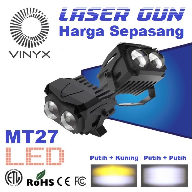 Jual LAMPU LED MOTOR MOBIL LASERGUN MT27 VYNIX PUTIH KUNING | Shopee ...