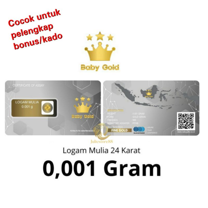Jual BABY GOLD Emas Microgram 0,001gr Logam Mulia Asli Emas Murni ...