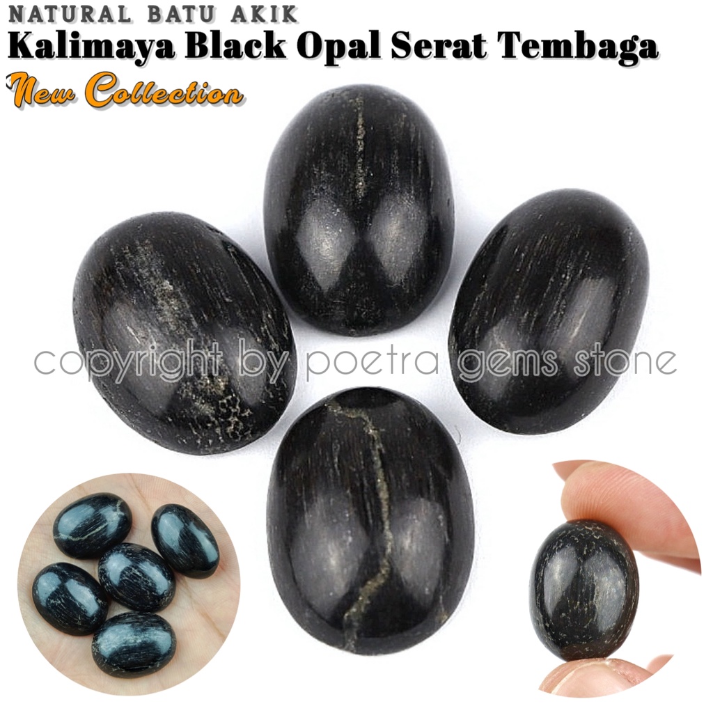 Jual Batu Akik Natural Black Opal Serat Tembaga | Shopee Indonesia