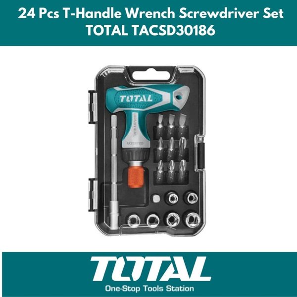 Jual T-Handle Wrench Screwdriver SET 24 Pcs TOTAL TACSD30186 Hand Tool ...