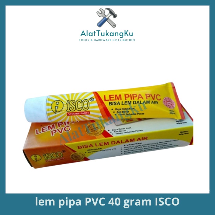 Jual Lem Pipa Paralon PVC Cair 40 Gram ISCO Lem Tube Odol Paralon ...