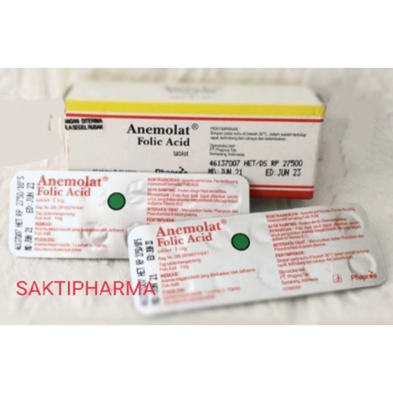 Jual ANEMOLAT ASAM FOLAT FOLIC ACID TAB | Shopee Indonesia