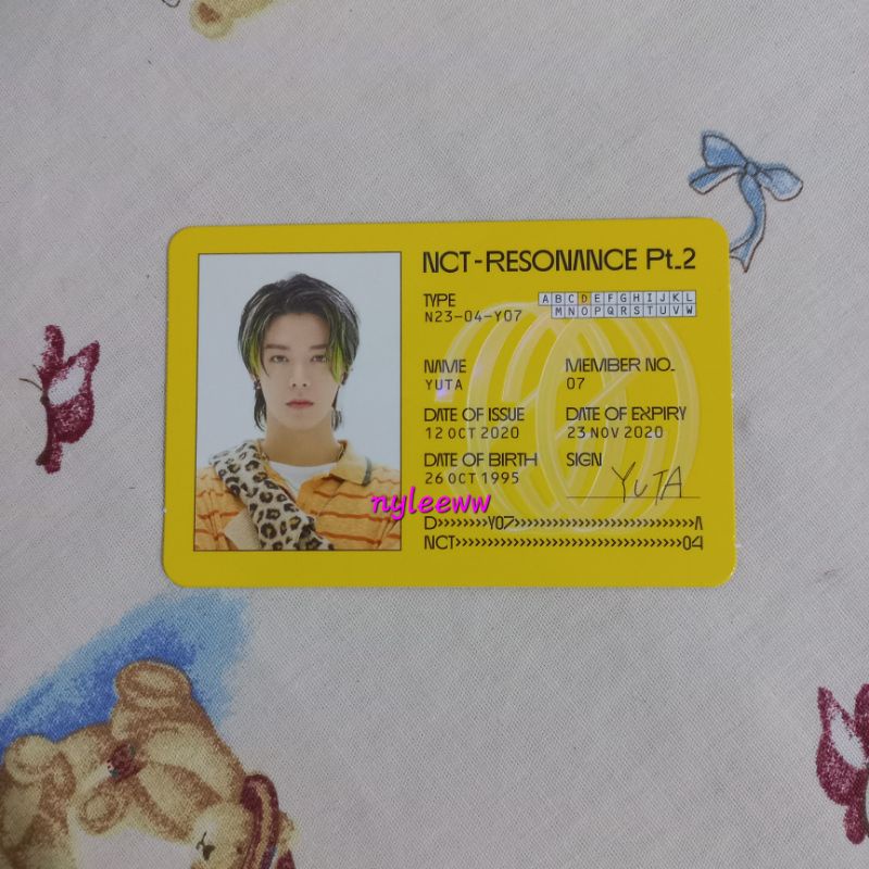 Jual Id card departure yuta resonance nct | Shopee Indonesia