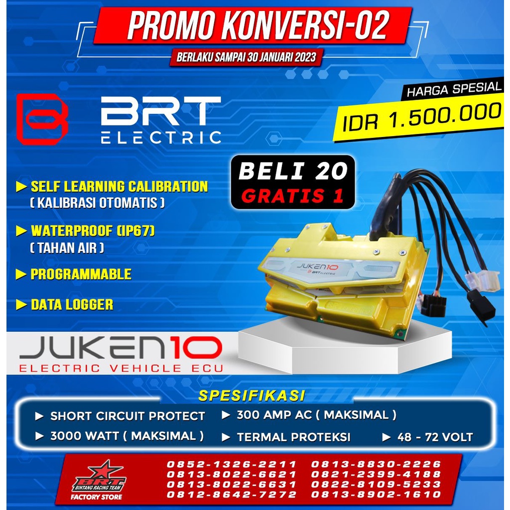 Jual JUKEN 10 ELECTRIC VEHICLE ECU CONTROLLER MOTOR LISTRIK BRT ...
