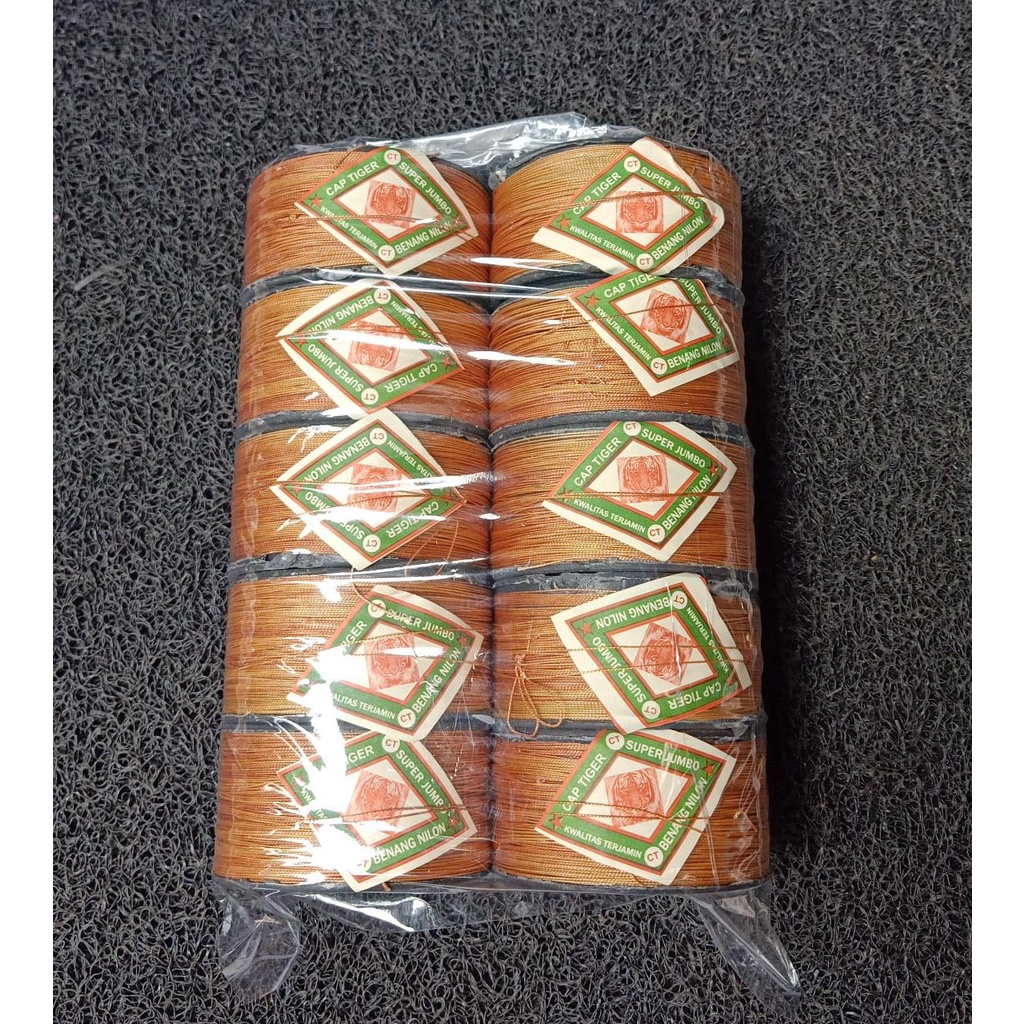 Jual [ISI 10] BENANG NILON COKLAT JUMBO 30 METER CAP SINGA BENANG SOL ...