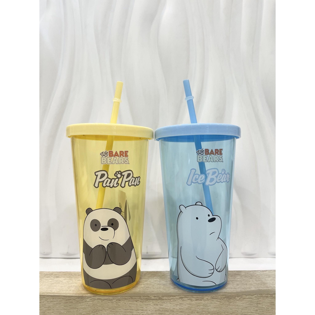 Jual DENPASAR MINISO We Bare Bears Collection Tumbler with Straw Botol ...