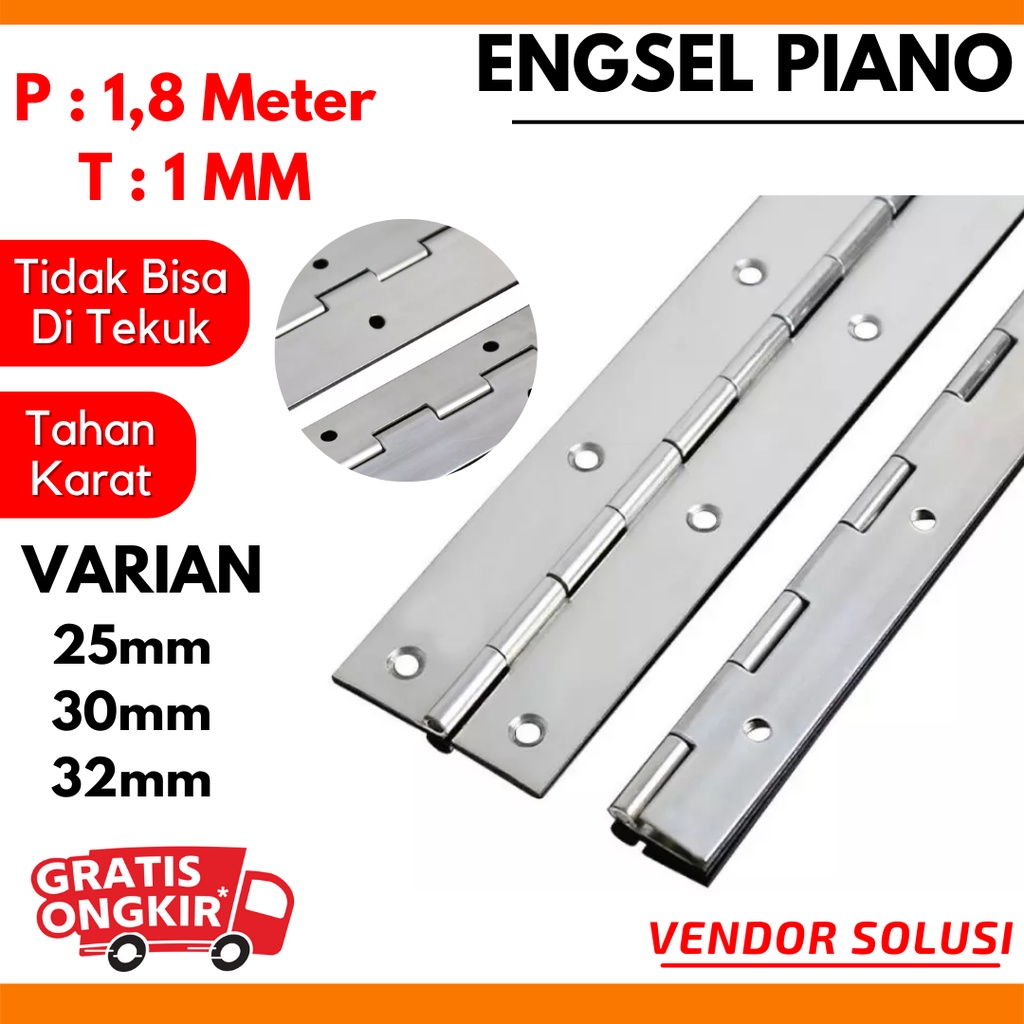 Jual Engsel Piano Pintu Lemari Kupu Kupu Stainless Steel SS SUS Solid ...