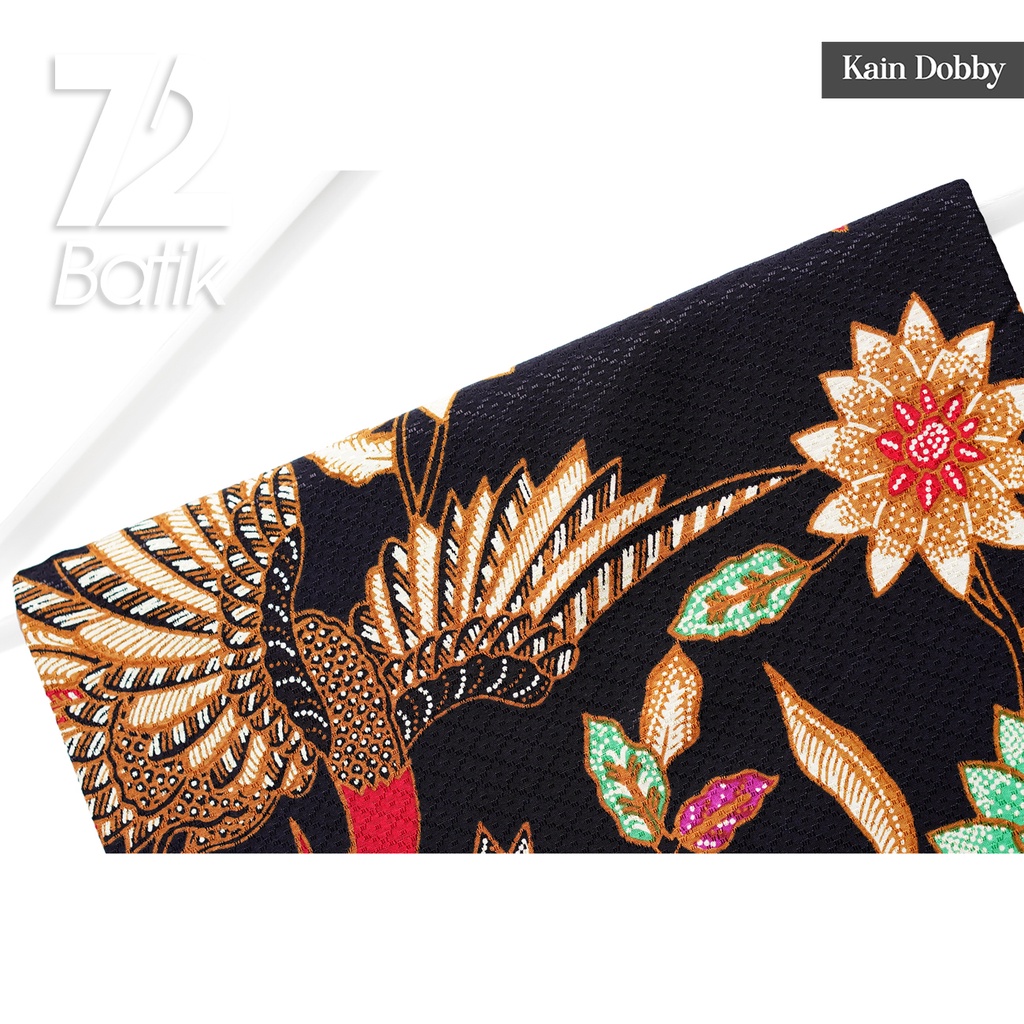 Jual KAIN BATIK PREMIUM Dobby Motif Burung Cendrawasih Warna Hitam ...