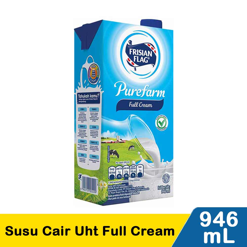 Jual Frisian Flag Susu Cair UHT Full Cream 946 ml | Shopee Indonesia
