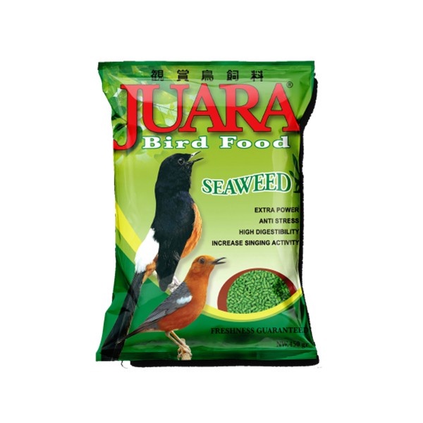 Jual Makanan Burung Kicau Voer JUARA SEAWEED Pakan Murai Batu Kacer ...
