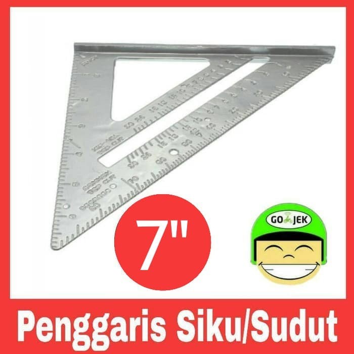 Jual Matr Penggaris Siku Sudut Segitiga Alumunium Speed Square | Shopee ...