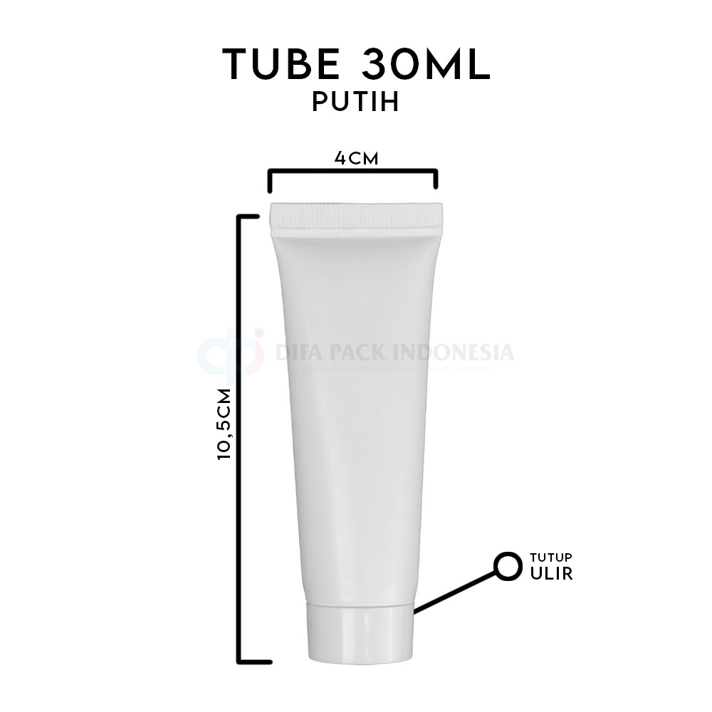 Jual BOTOL TUBE 30ML POLOS PUTIH TUTUP ULIR | Shopee Indonesia