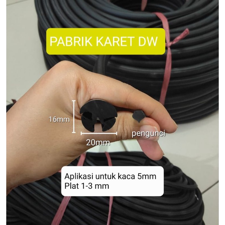Jual Karet Kaca H Sedang karet panel kaca H 5mm Karet Panel Akrilik H ...